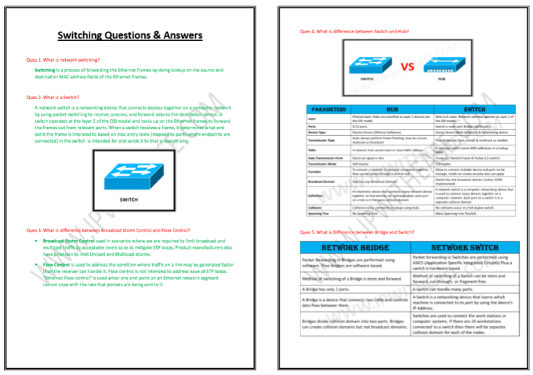 Switching Interview Questions & Answers - IP With Ease