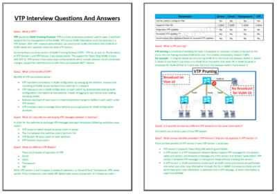 VTP Interview Questions & Answers - IP With Ease
