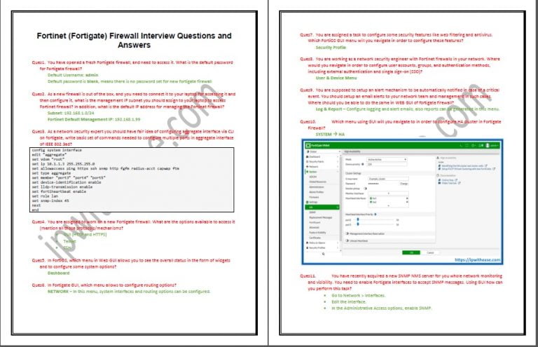 Fortinet (Fortigate) Firewall Interview Q&A - IP With Ease