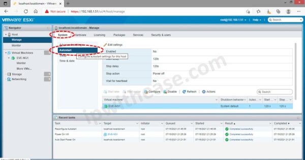 How to Configure VM AutoStart on VMware ESXi? - IP With Ease