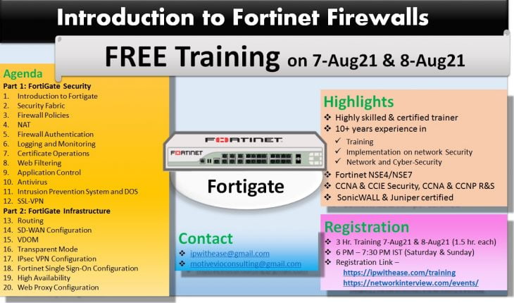Free Training - Introduction to Fortinet Firewalls - IP With Ease